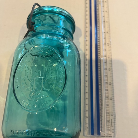 Mason | Kitchen | Centennial Ball Mason Jar Turquoise Glass | Poshmark
